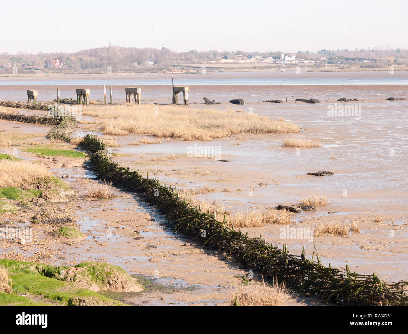 Fingringhoe wick nature reserve outside landscape background space open ...