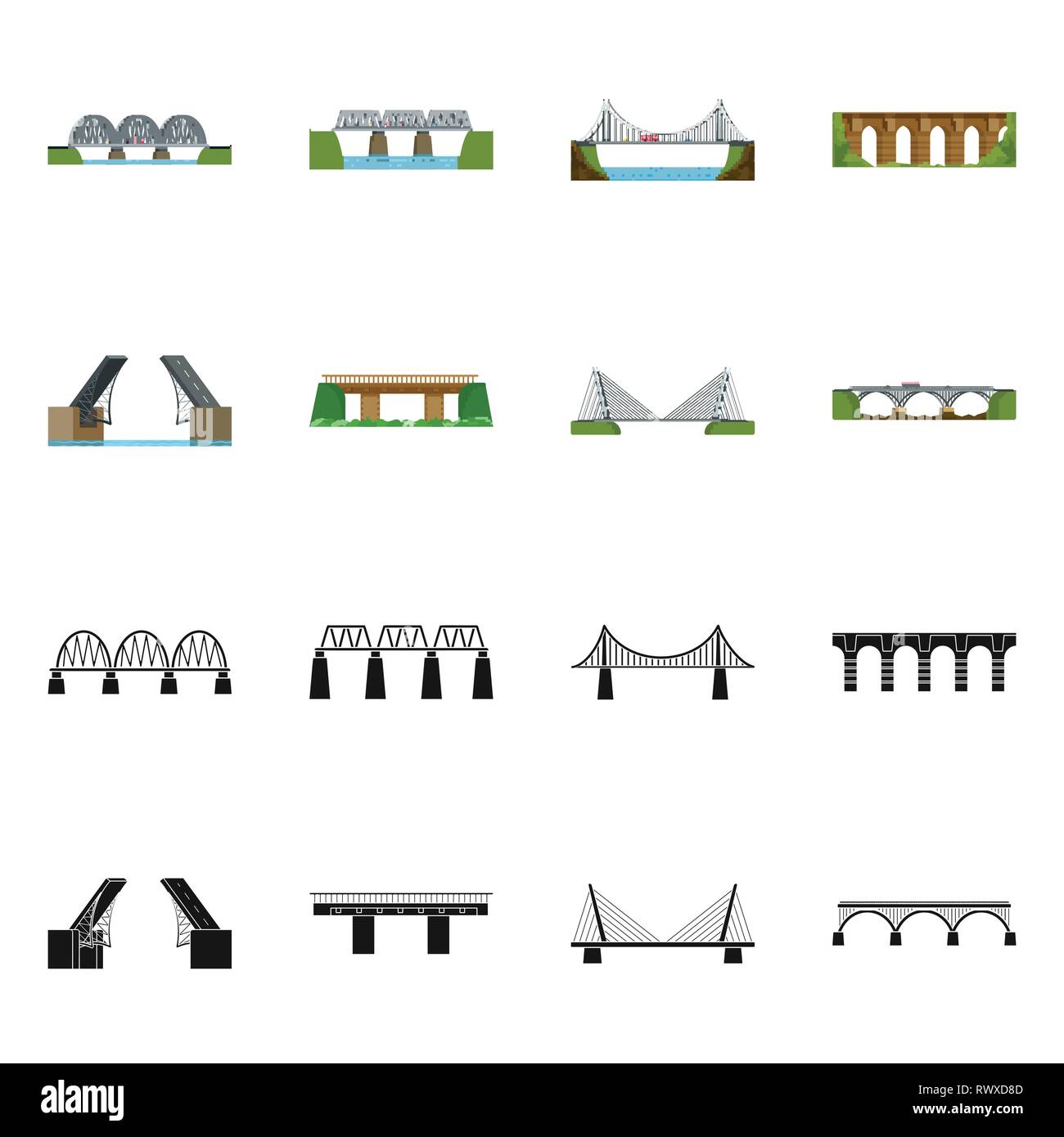 Isolated object of connection and design symbol. Collection of ...