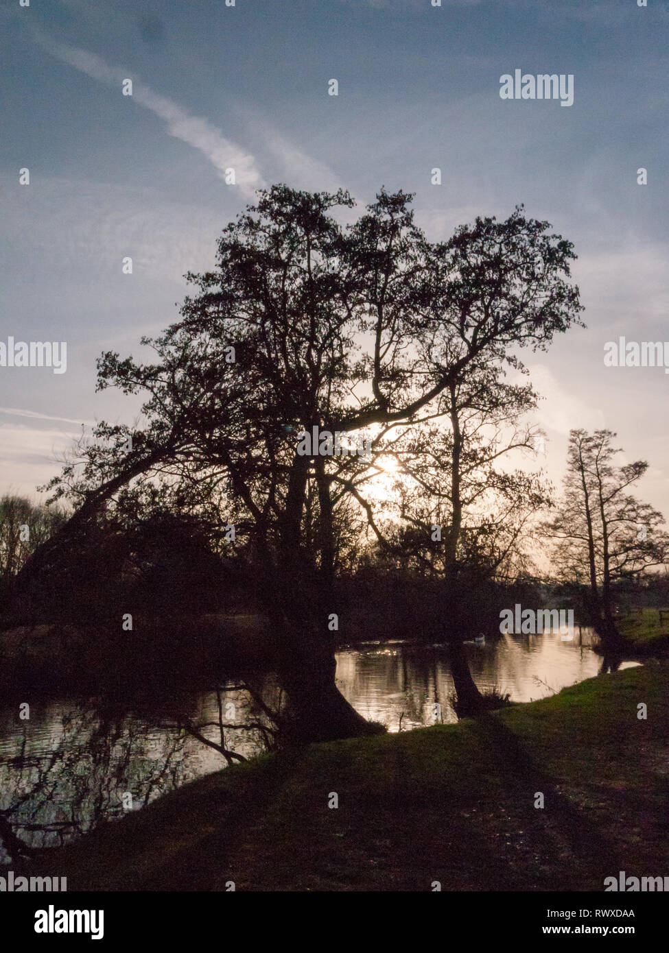 Beautiful countryside Dedham water scene outside nature landscape space ...
