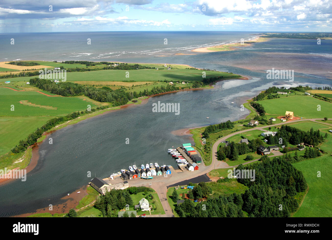 aerial, harbour, French River, PEI Stock Photo - Alamy