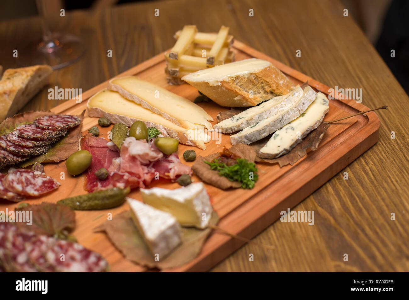 Served table cheese cold cuts hi-res stock photography and images - Alamy