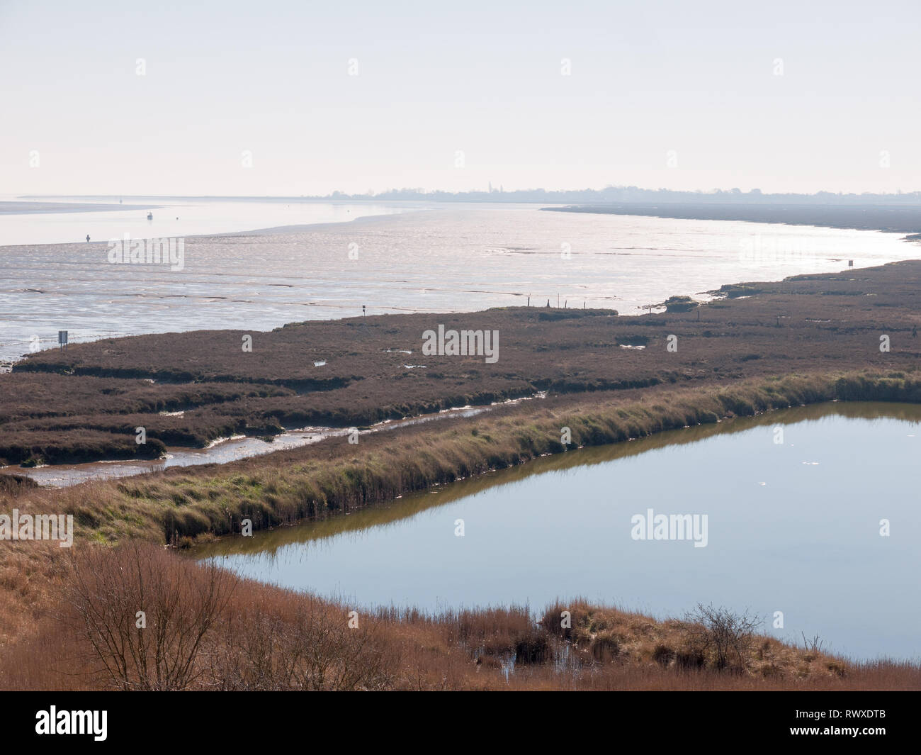 Fingringhoe wick nature reserve outside landscape background space open ...