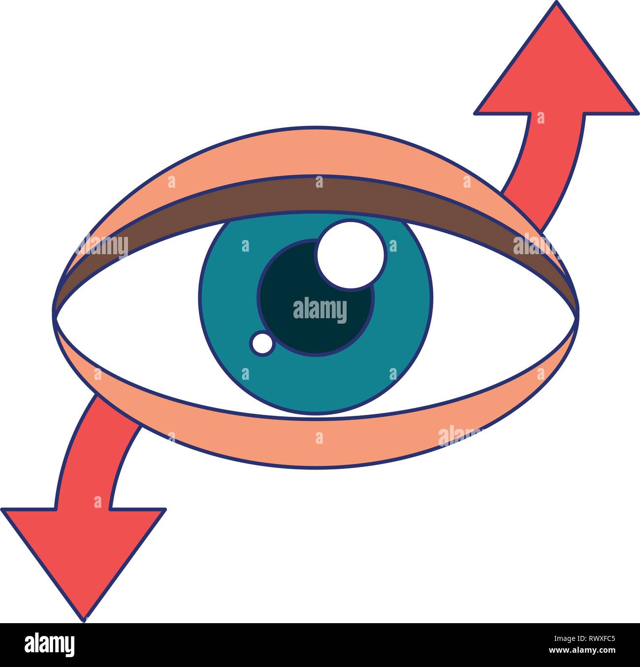 human eye with arrows symbol Stock Vector Image & Art - Alamy