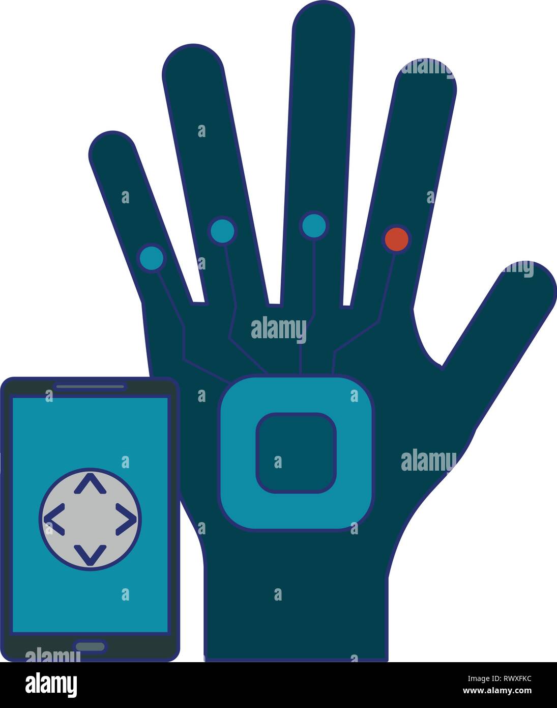Smartphone controlling robot hand Stock Vector Image & Art - Alamy