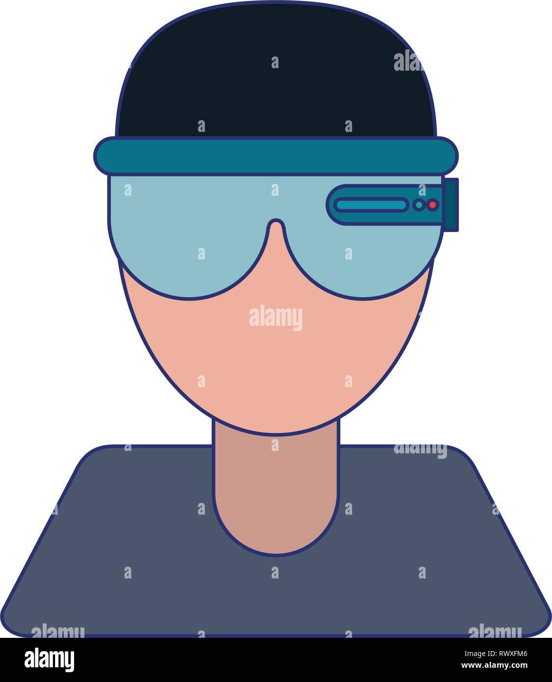 man with smart glasses avatar Stock Vector Image & Art - Alamy