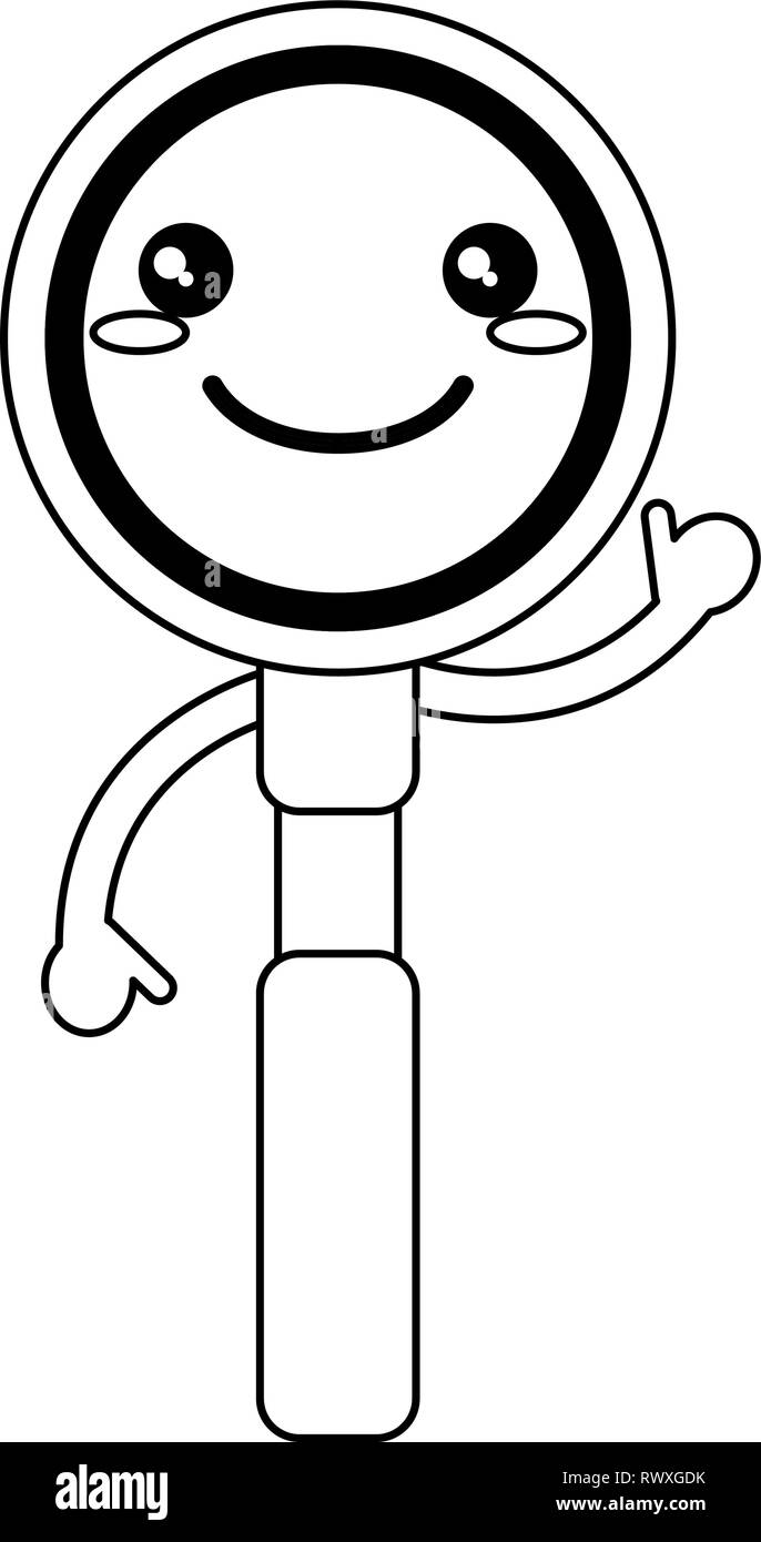 Kawaii magnifying glass cartoon hi-res stock photography and images - Alamy