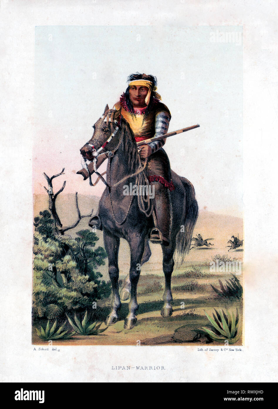 Native american horseback warrior hi-res stock photography and images ...