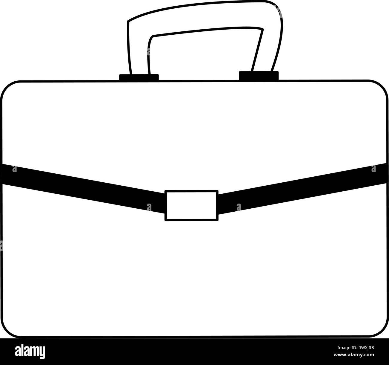 Business briefcase symbol isolated in black and white Stock Vector ...