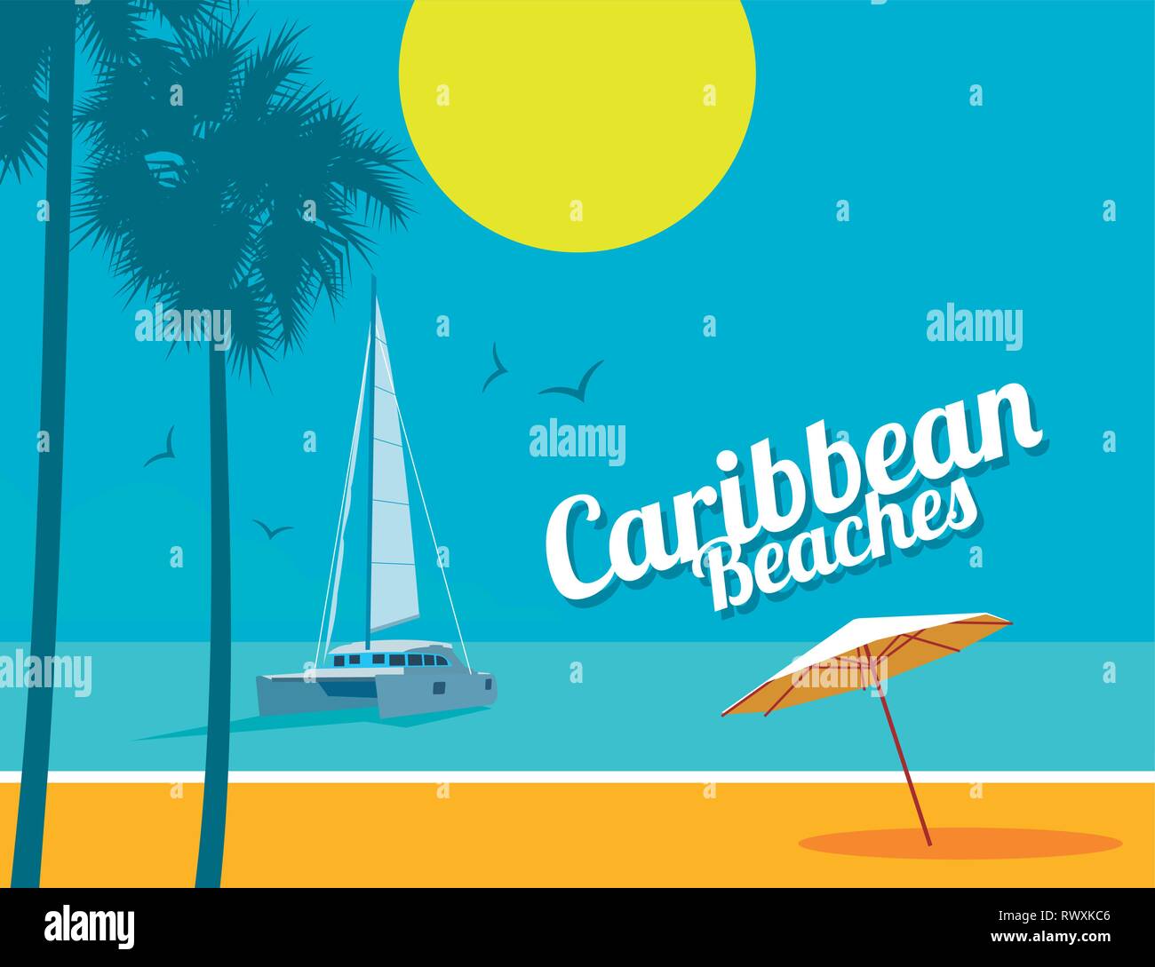 Caribbean beaches Stock Vector Images - Alamy
