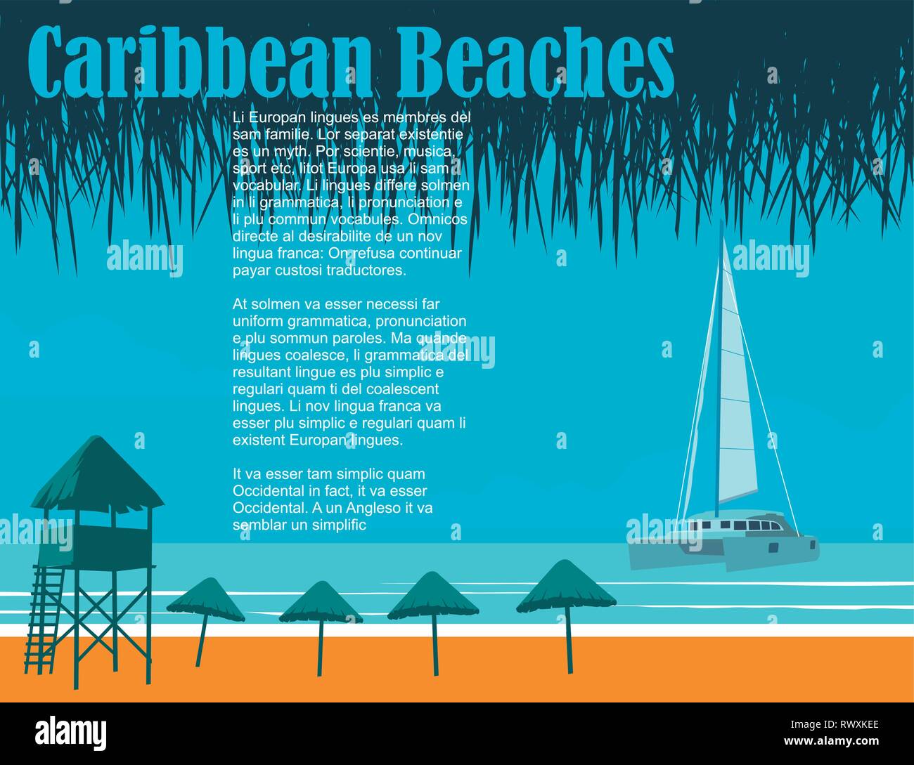 Caribbean beaches Stock Vector Images - Alamy