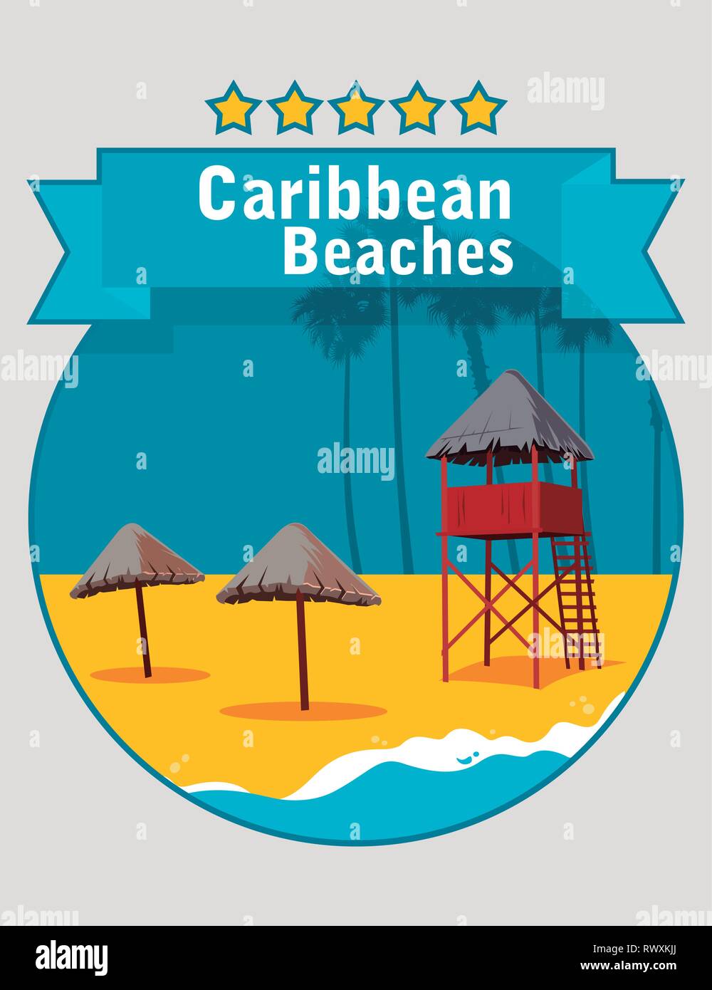 Caribbean beaches Stock Vector Images - Alamy