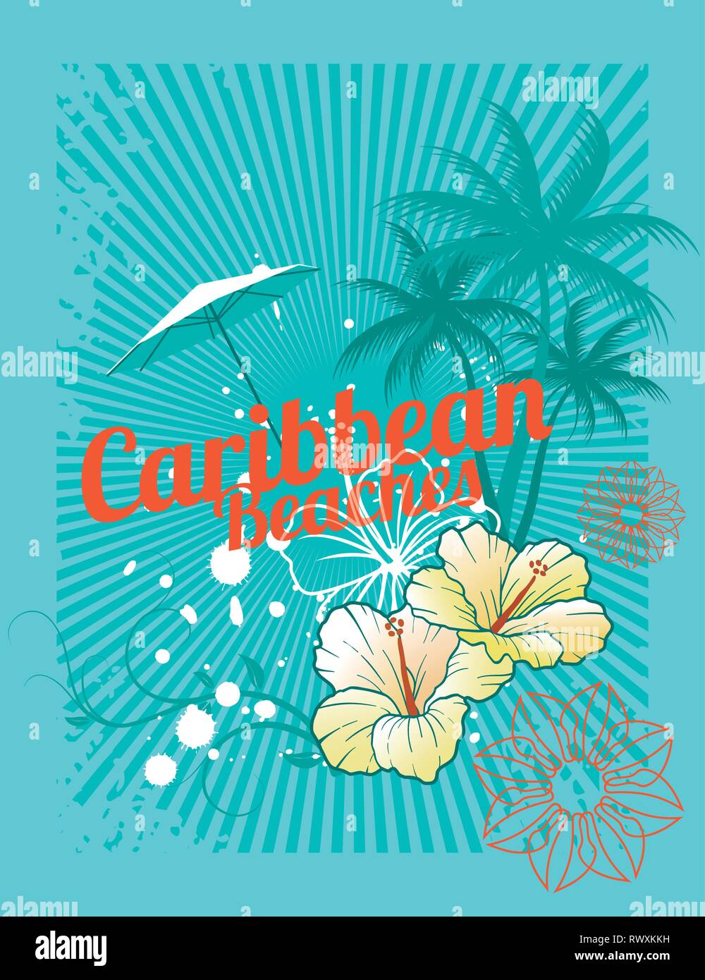 Caribbean beaches Stock Vector Images - Alamy