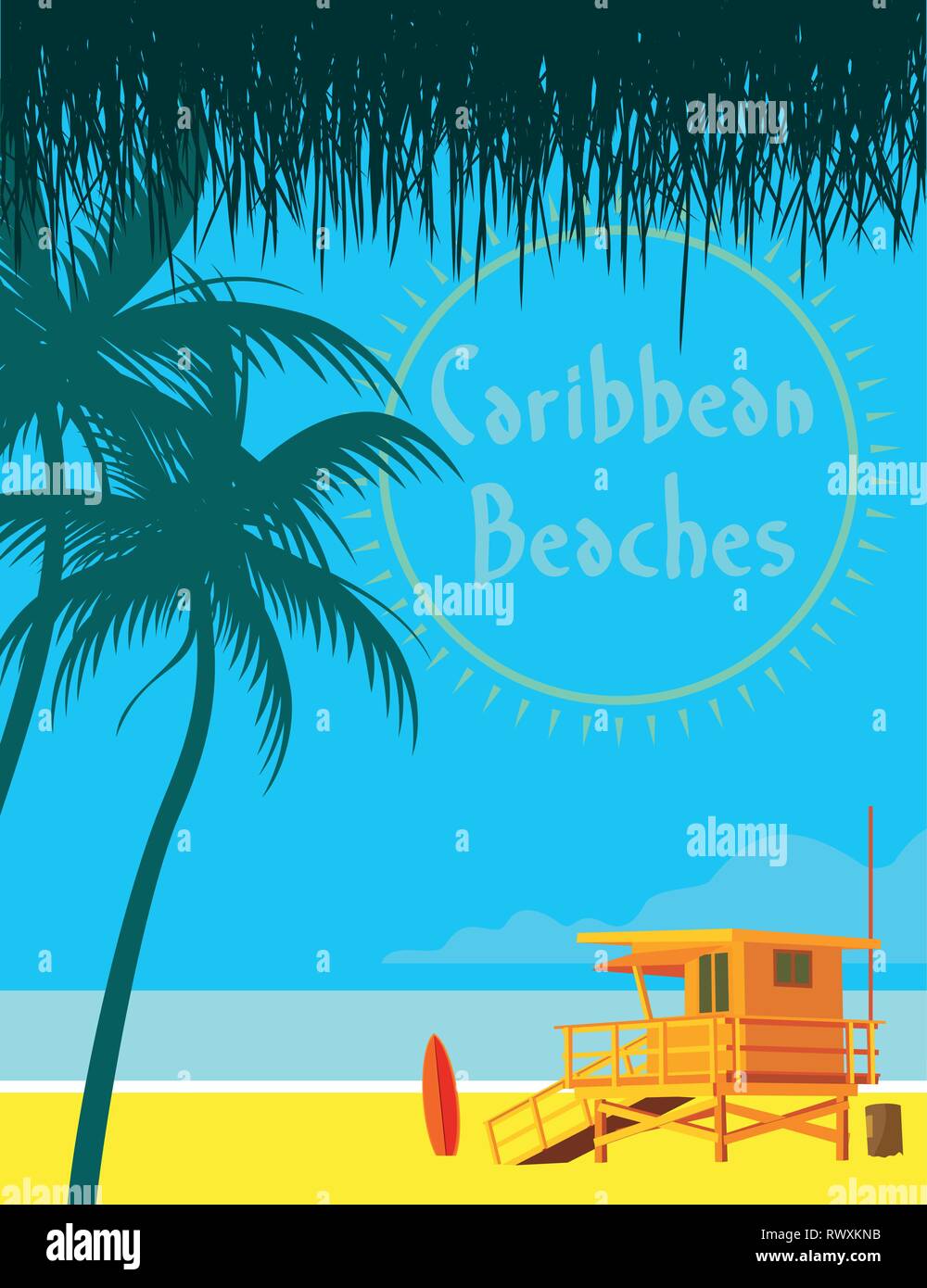 Caribbean beaches Stock Vector Images - Alamy