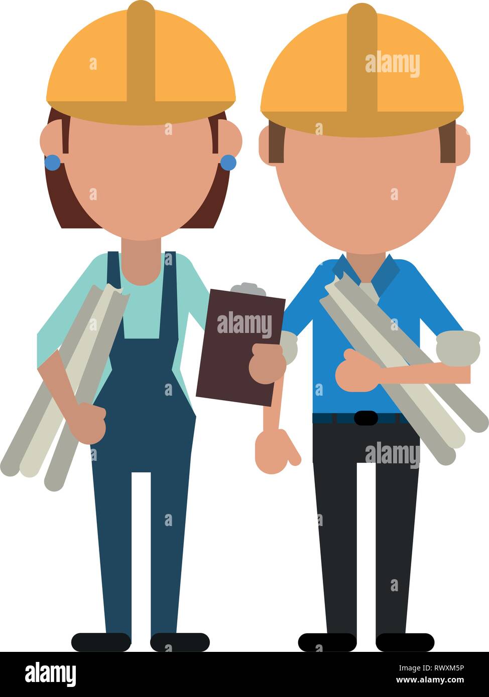 Construction workers avatars Stock Vector Image & Art - Alamy