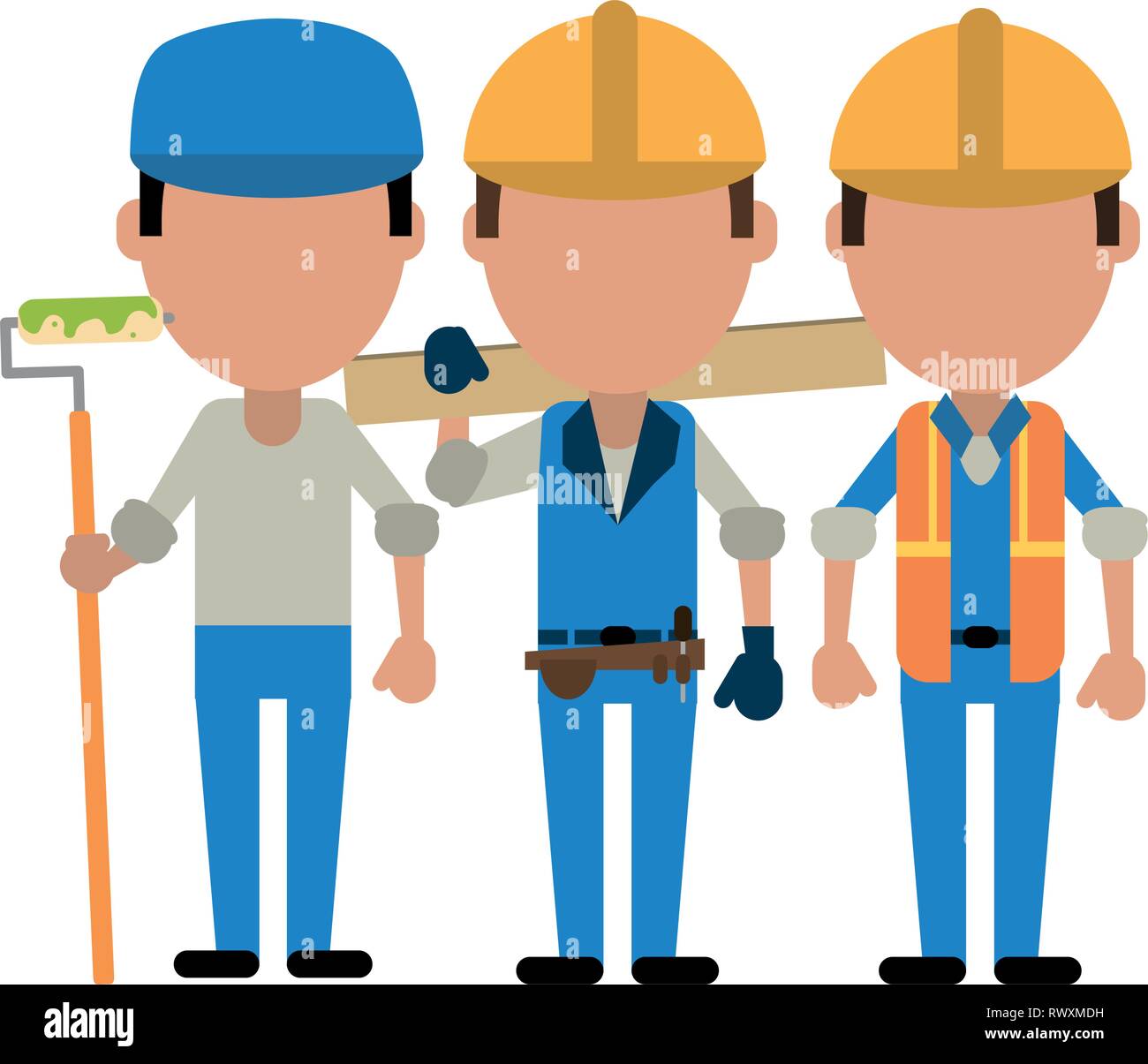 Construction workers avatars Stock Vector Image & Art - Alamy