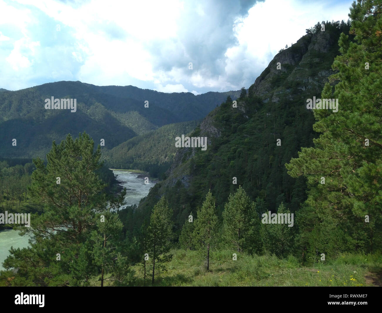Magnificent mountain view landscape from the top of the mountain ...