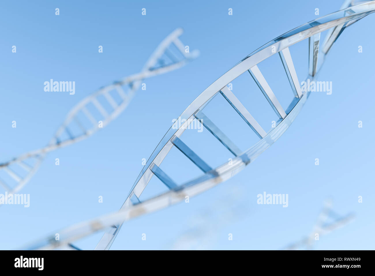 3d rendering, DNA with blue background Stock Photo - Alamy