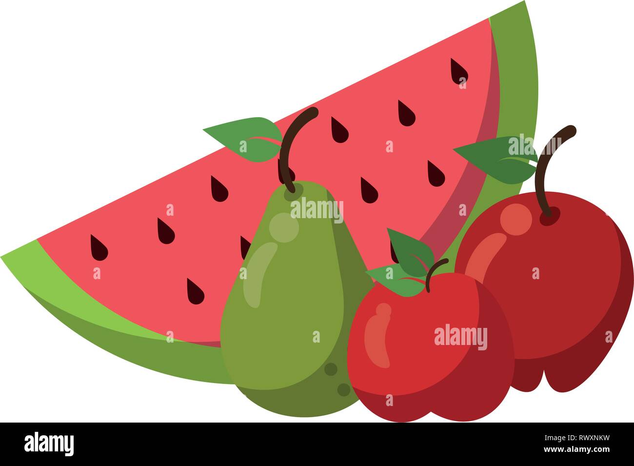 Fruits watermelon pear and apples Stock Vector Image & Art - Alamy