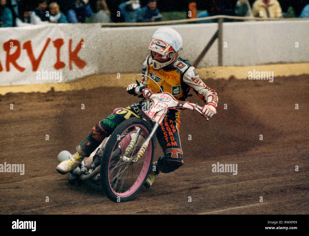 Speedway motorcycle rider on the track Stock Photo - Alamy