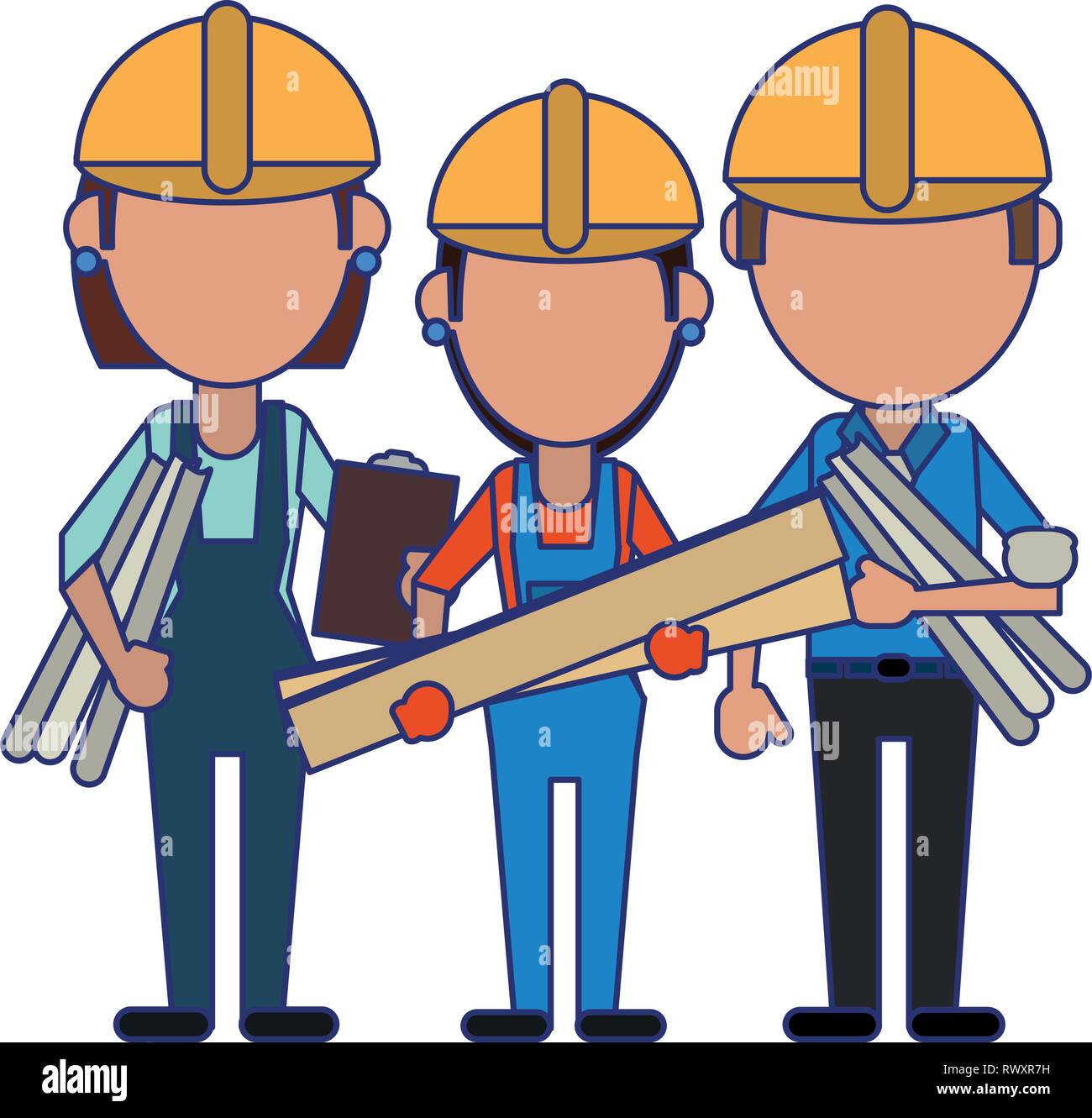Construction workers avatars Stock Vector Image & Art - Alamy