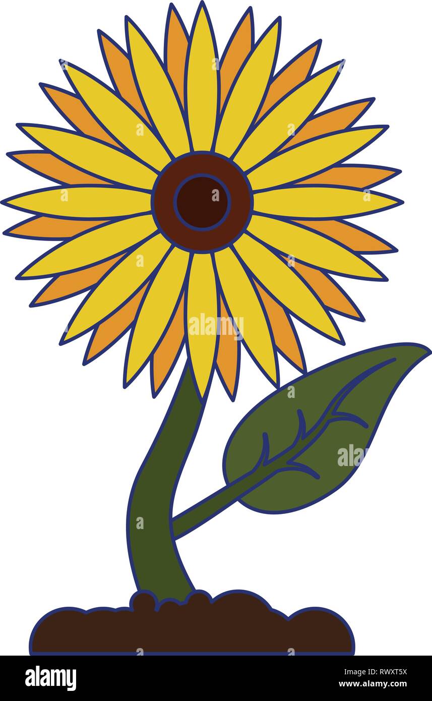 Sunflower plant cartoon isolated Stock Vector Image & Art - Alamy