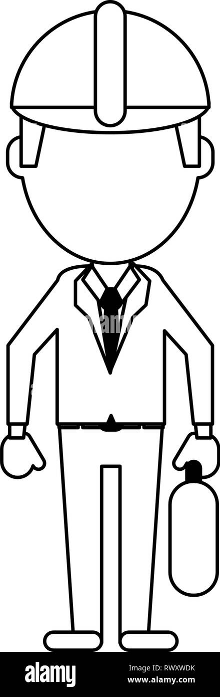 Construction worker avatar in black and white Stock Vector Image & Art ...