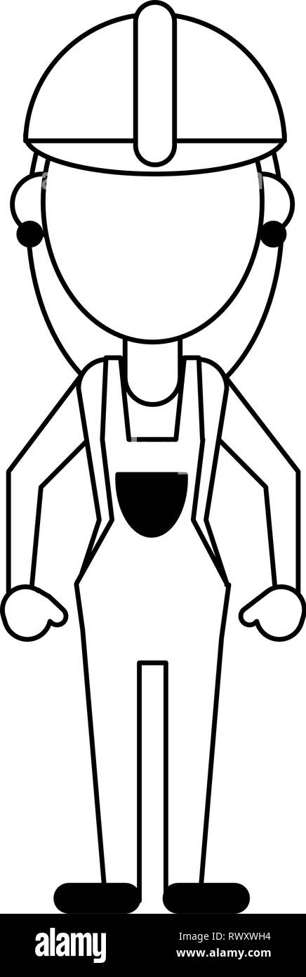 Construction worker avatar in black and white Stock Vector Image & Art ...