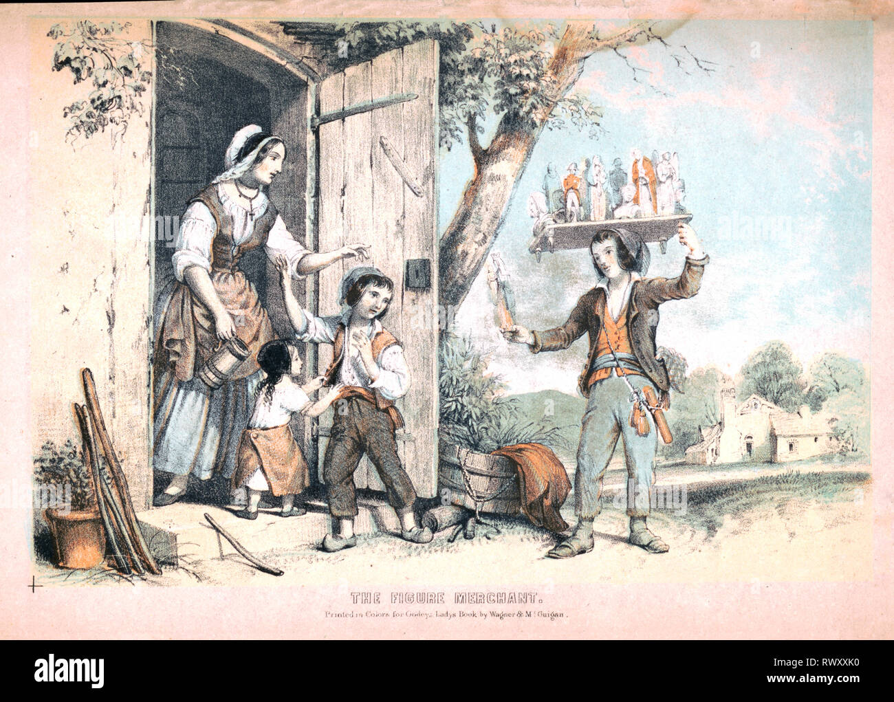Print shows a young male traveling merchant or peddler selling ...