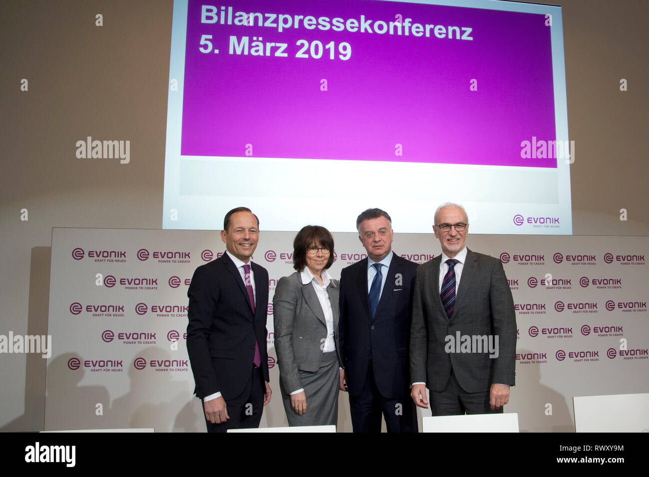 Eat, Deutschland. 05th Mar, 2019. The Management of Evonik Industries ...