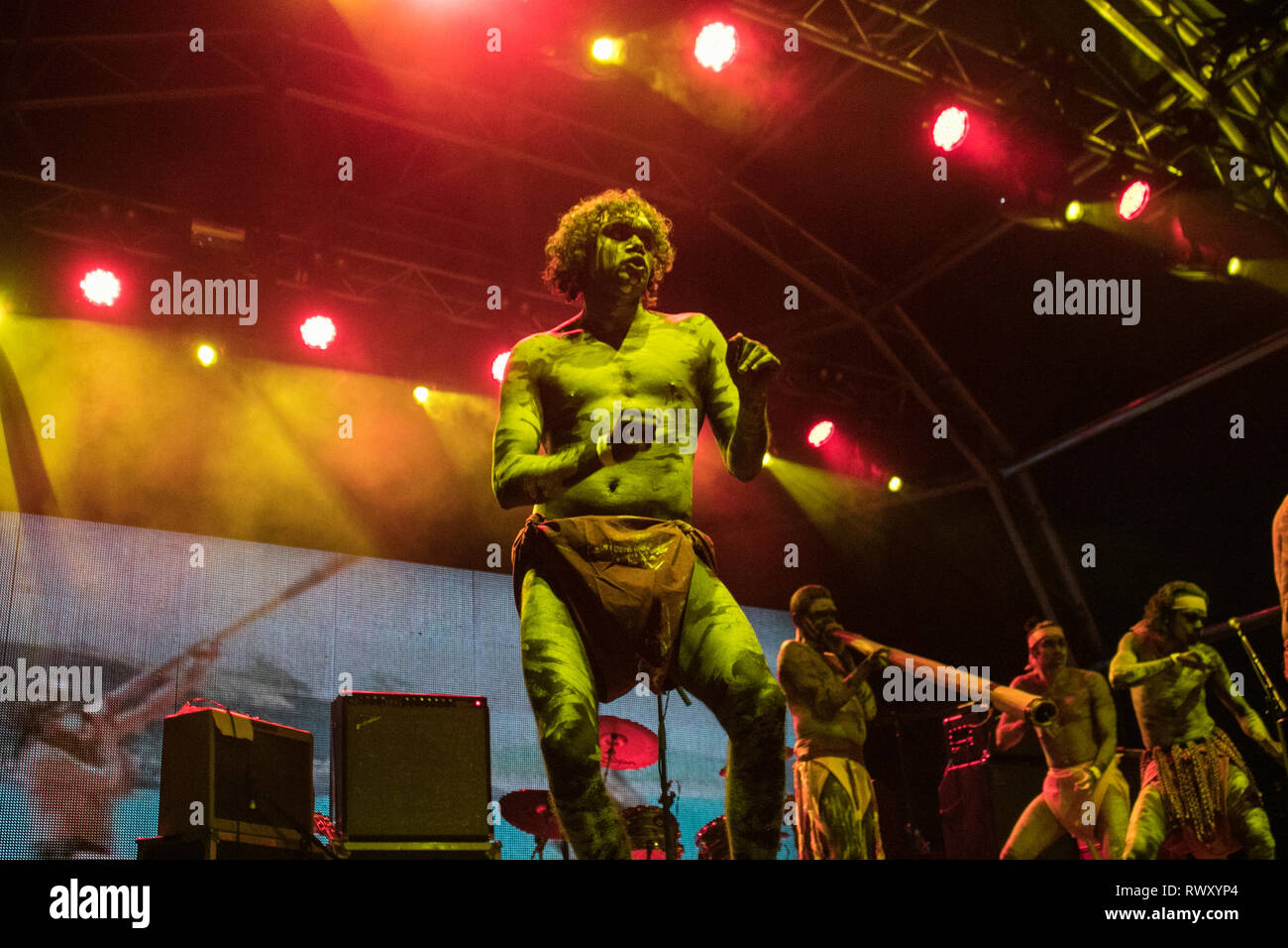 Adelaide, Australia. 7th Mar, 2019. Australian musical group Yothu ...