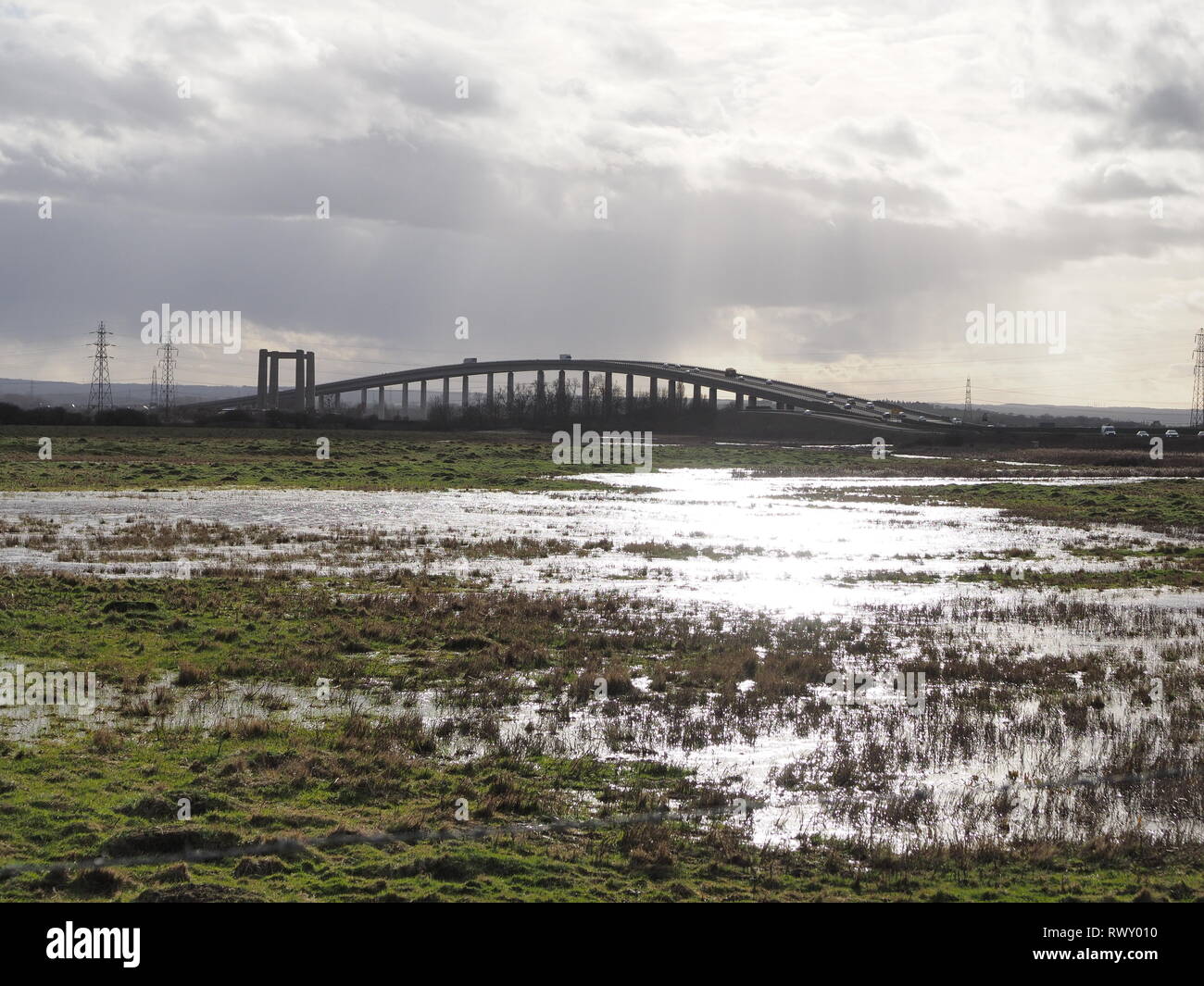 Elmley, Kent, UK. 7th March, 2019. UK Weather: a cloudy afternoon in ...