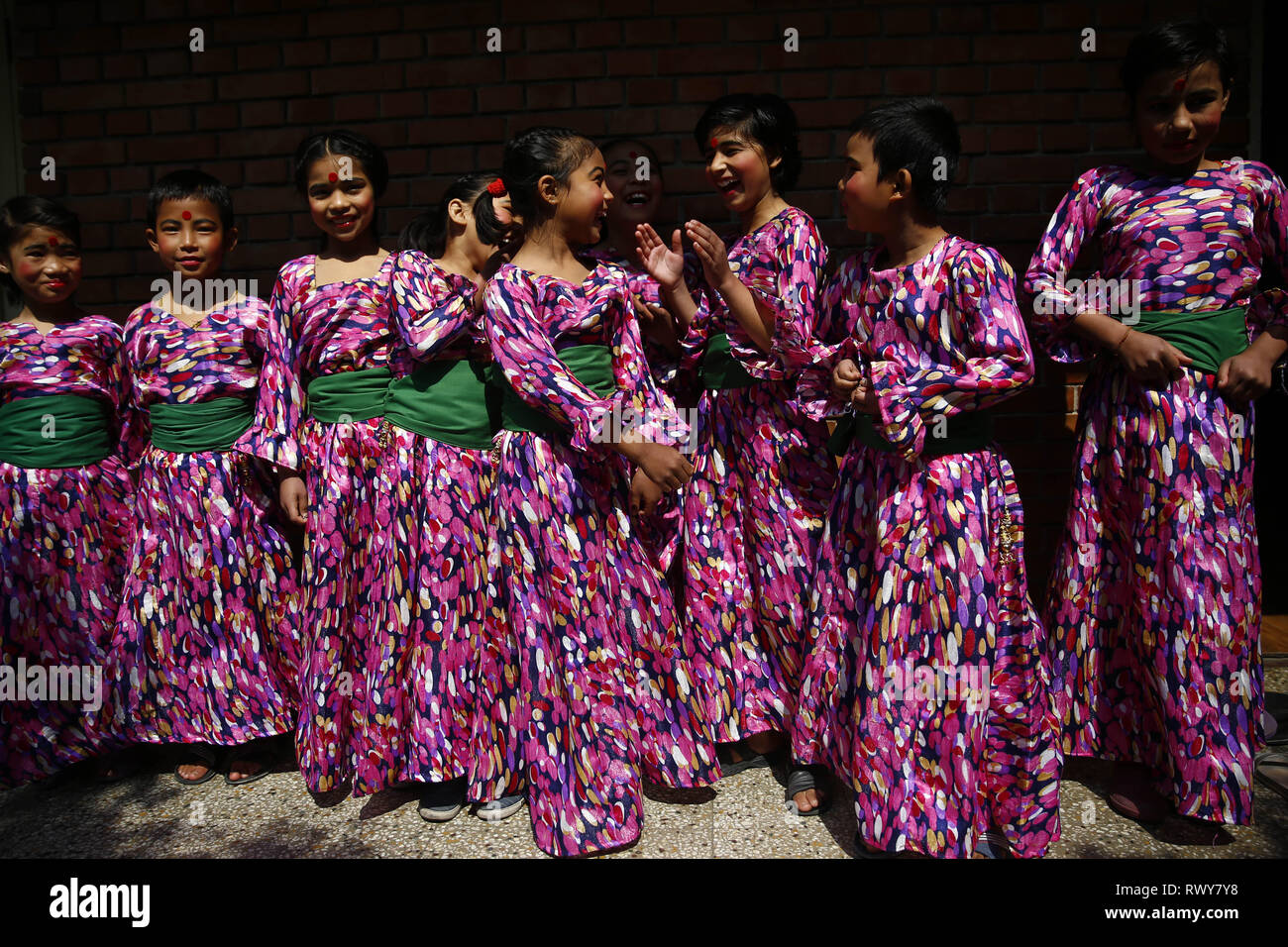 March 8, 2019 - Kathmandu, Nepal - Girls of 'Maiti Nepal', a ...