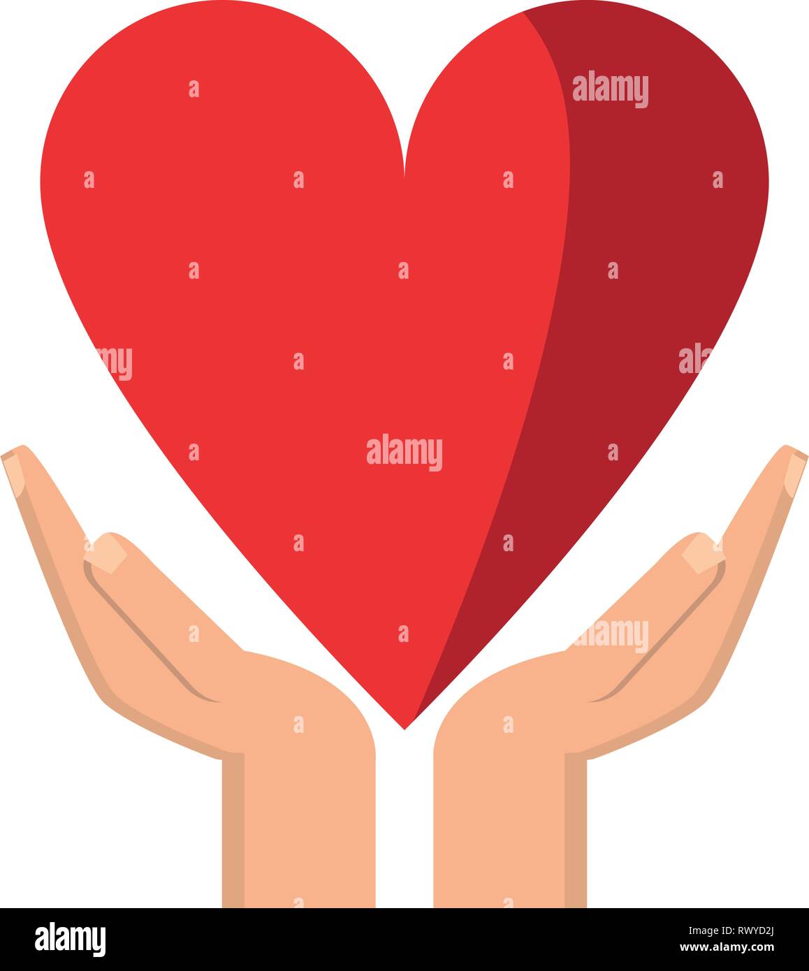 hands protecting heart symbol Stock Vector Image & Art - Alamy