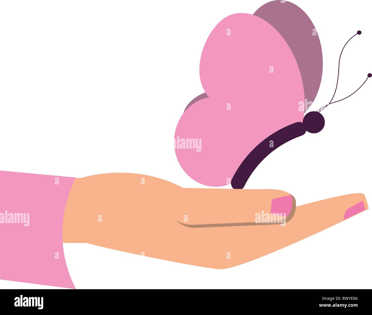 hand holding butterfly cartoon Stock Vector Image & Art - Alamy