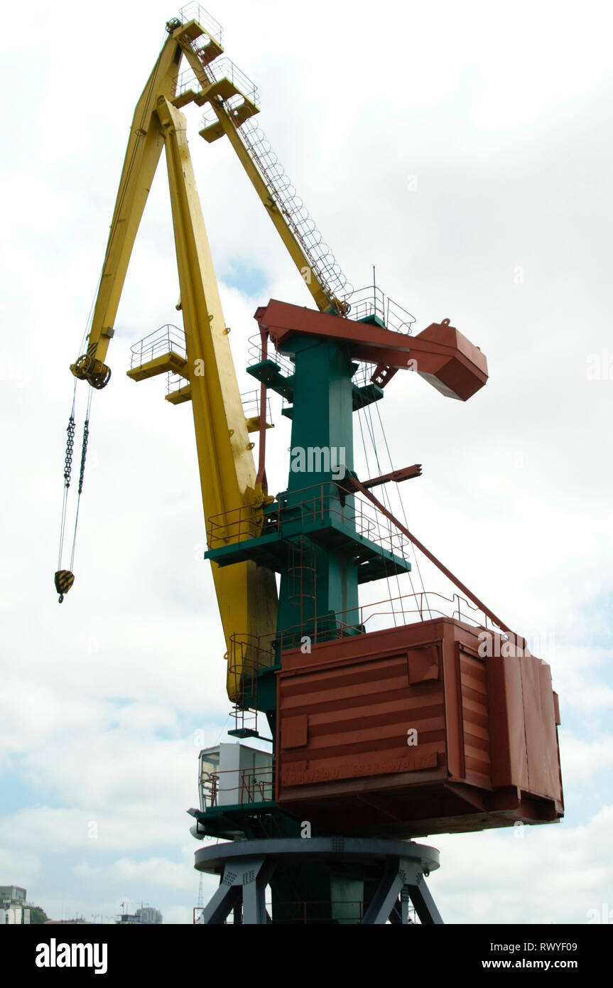 The loading crane in port of a city of Vladivostok Stock Photo - Alamy
