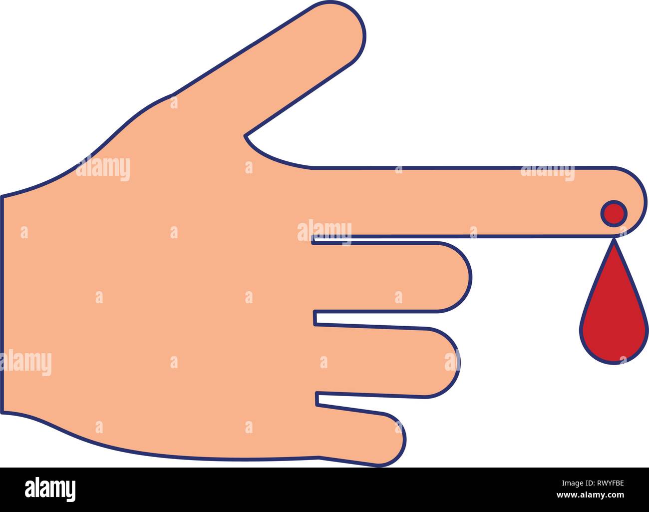 hand with blood drop Stock Vector Image & Art - Alamy