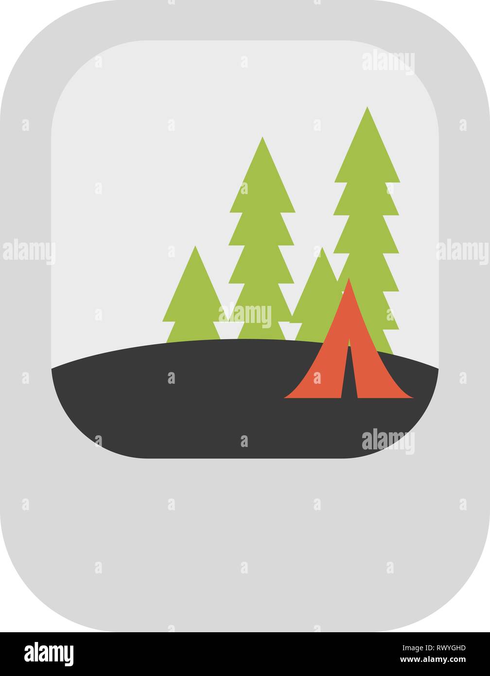 Vector icon of a camping scene in the forest Stock Vector Image & Art ...