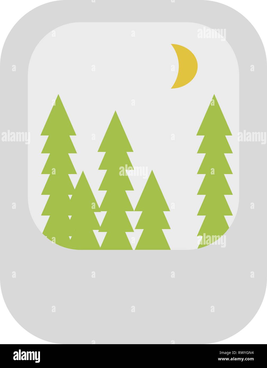 Vector icon of a green forest at night Stock Vector Image & Art - Alamy
