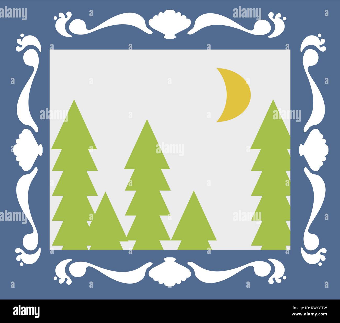 Photo in an elaborate frame for print on demand concept in vector Stock ...