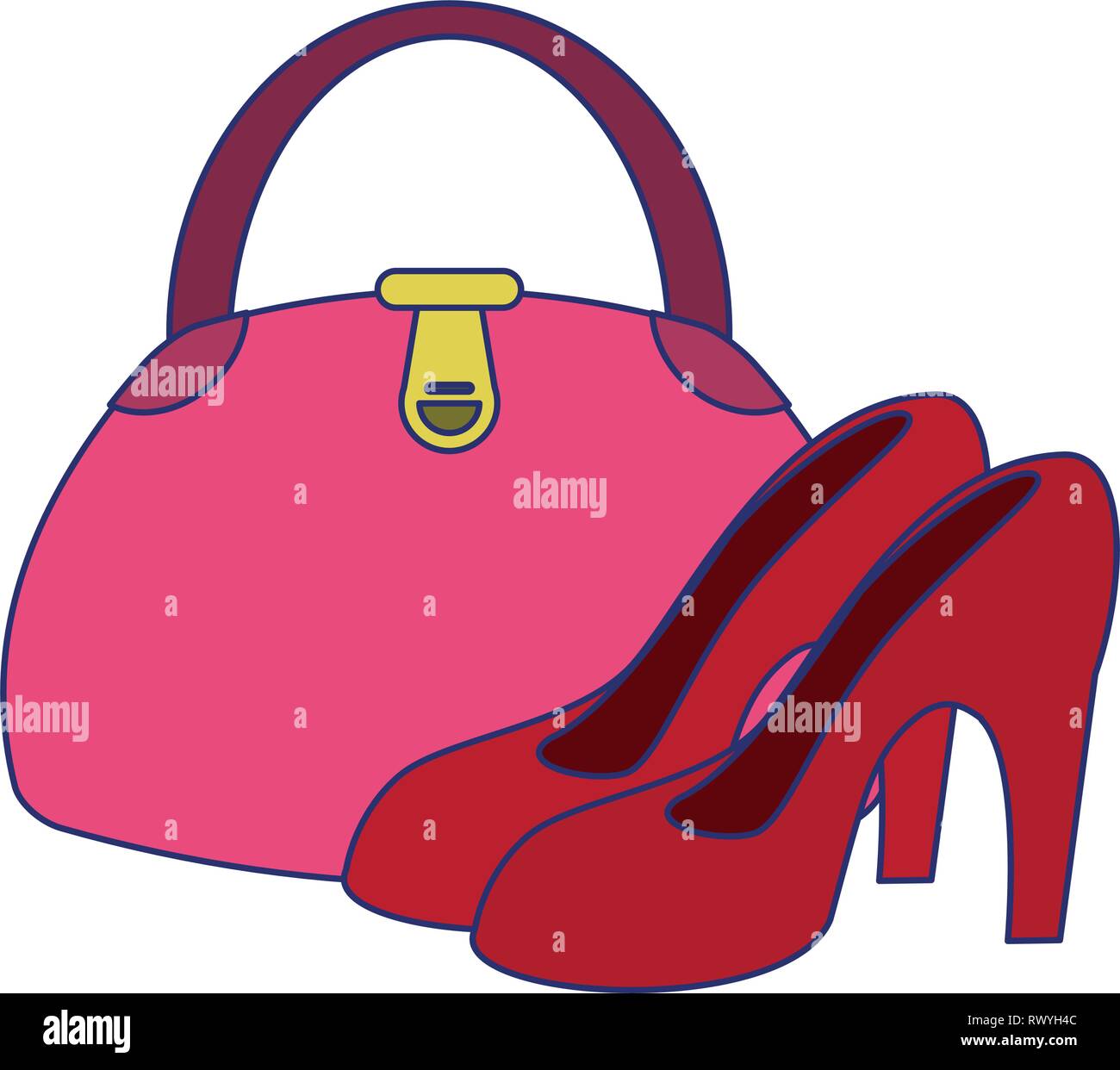 fashion bag and high heels Stock Vector Image & Art - Alamy