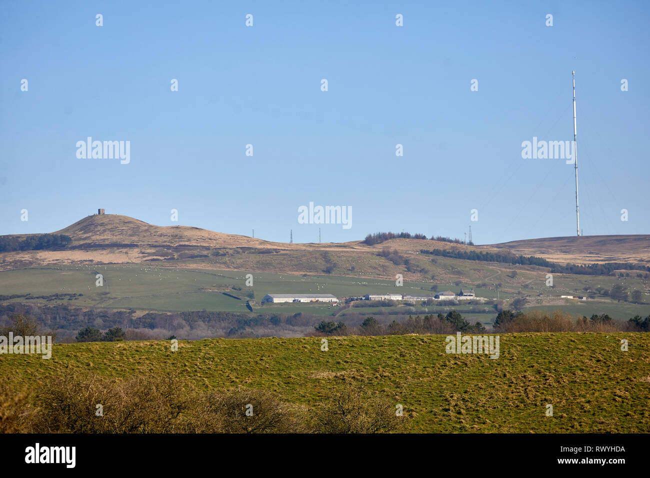 Rivington Winter Hill in Bolton Stock Photo - Alamy