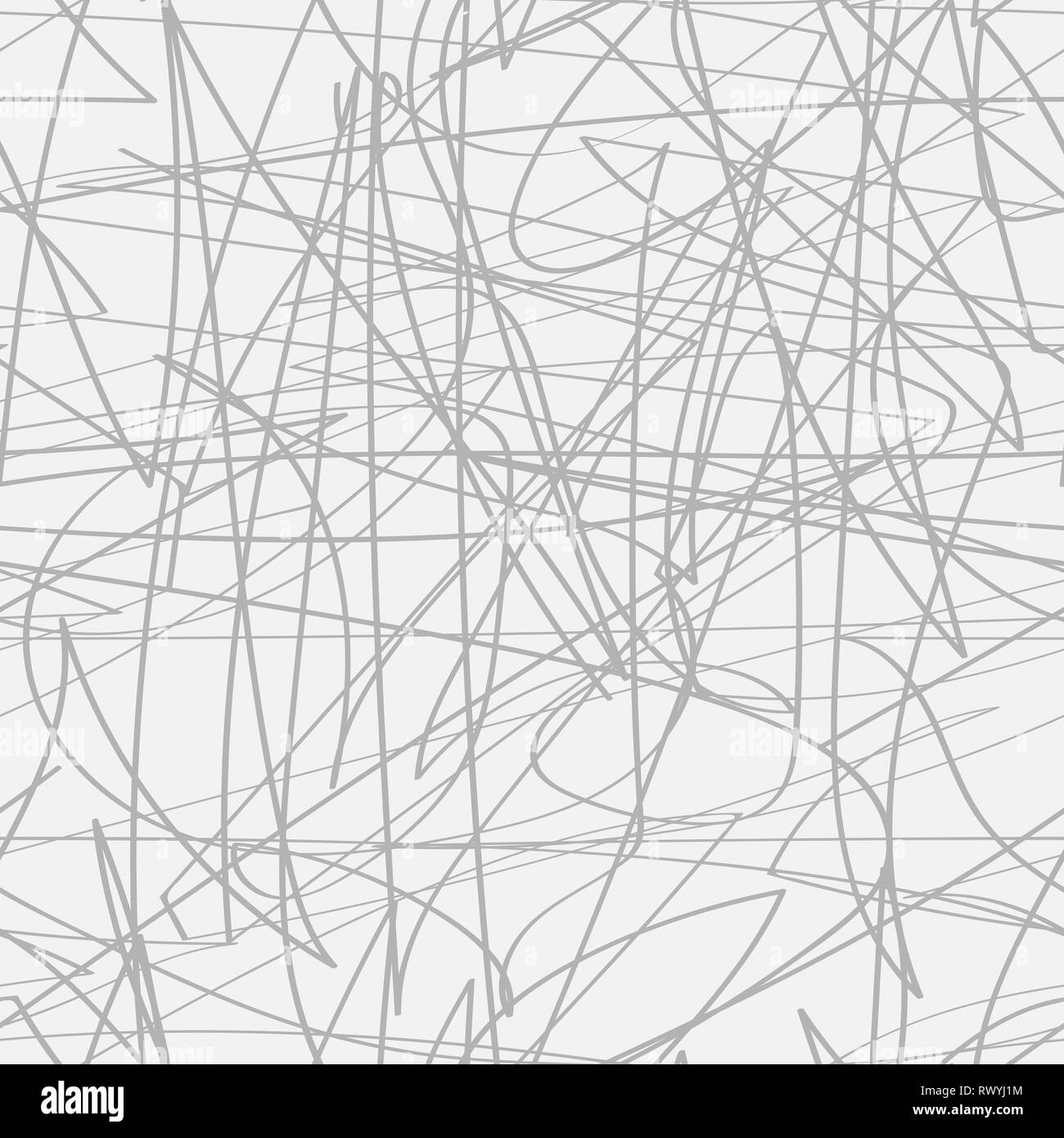Abstract scratched seamless pattern. Chaotic stroked texture. Scribbled wrapping background. 10 ...