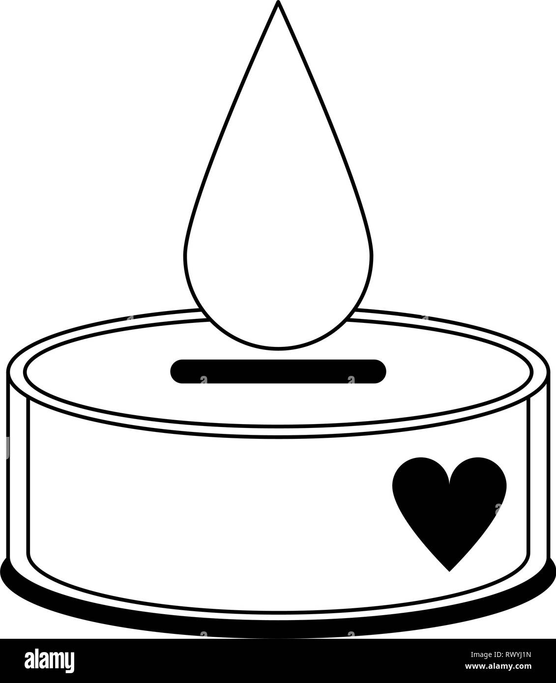 blood drop saving box symbol in black and white Stock Vector Image ...