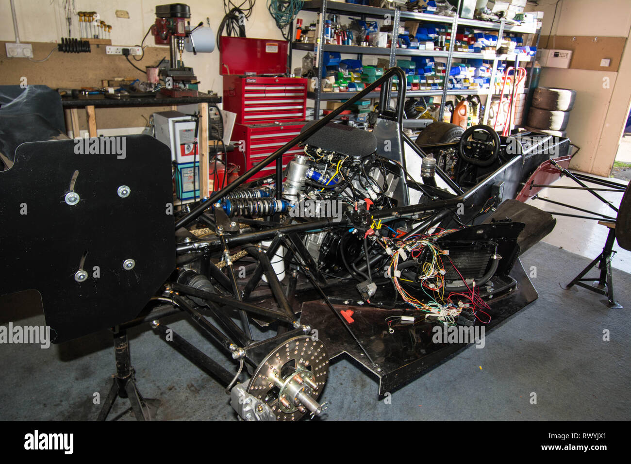Repairing a Racing Car Stock Photo - Alamy