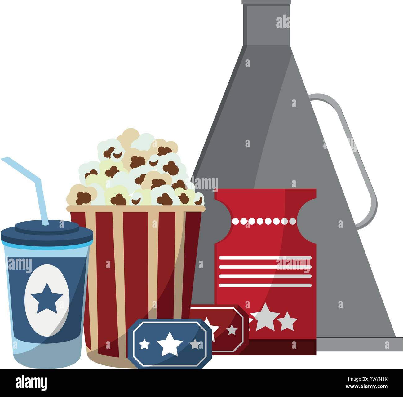 Pop corn soda movie film Stock Vector Images - Alamy