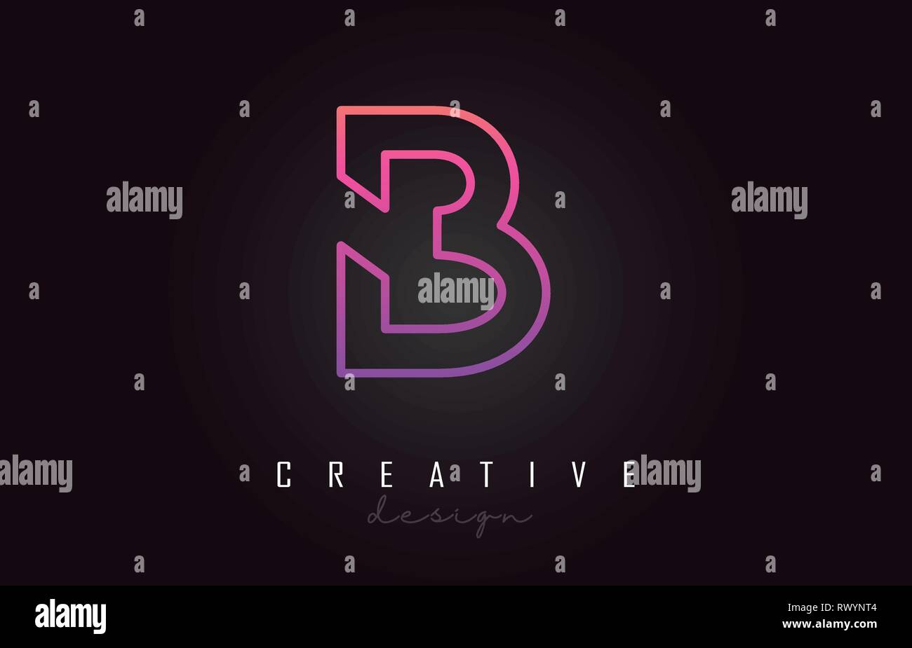 B Purple Letter Logo Monogram Vector Design. Creative B Vibrant ...