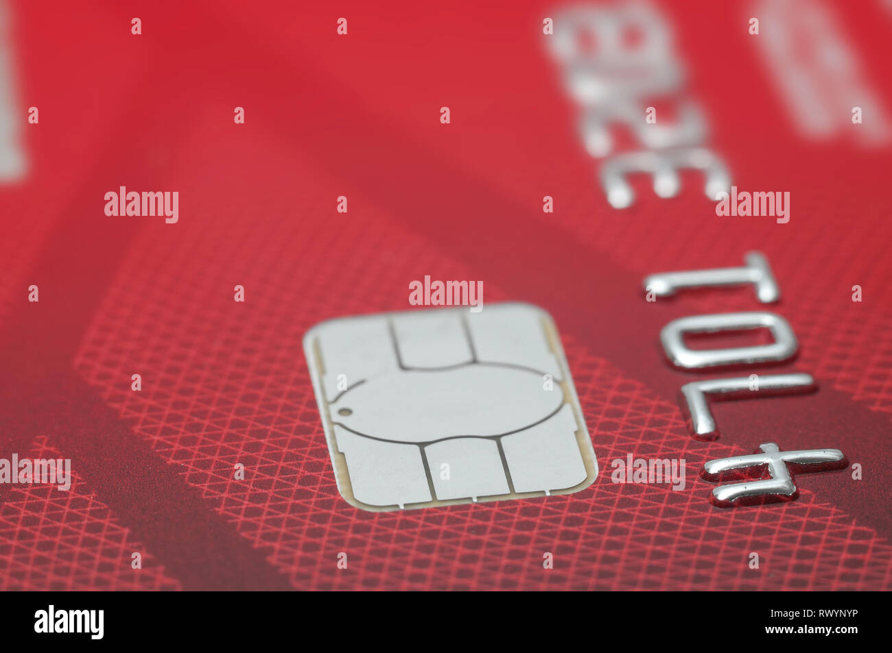 Red Debit Banking Card Stock Photo - Alamy