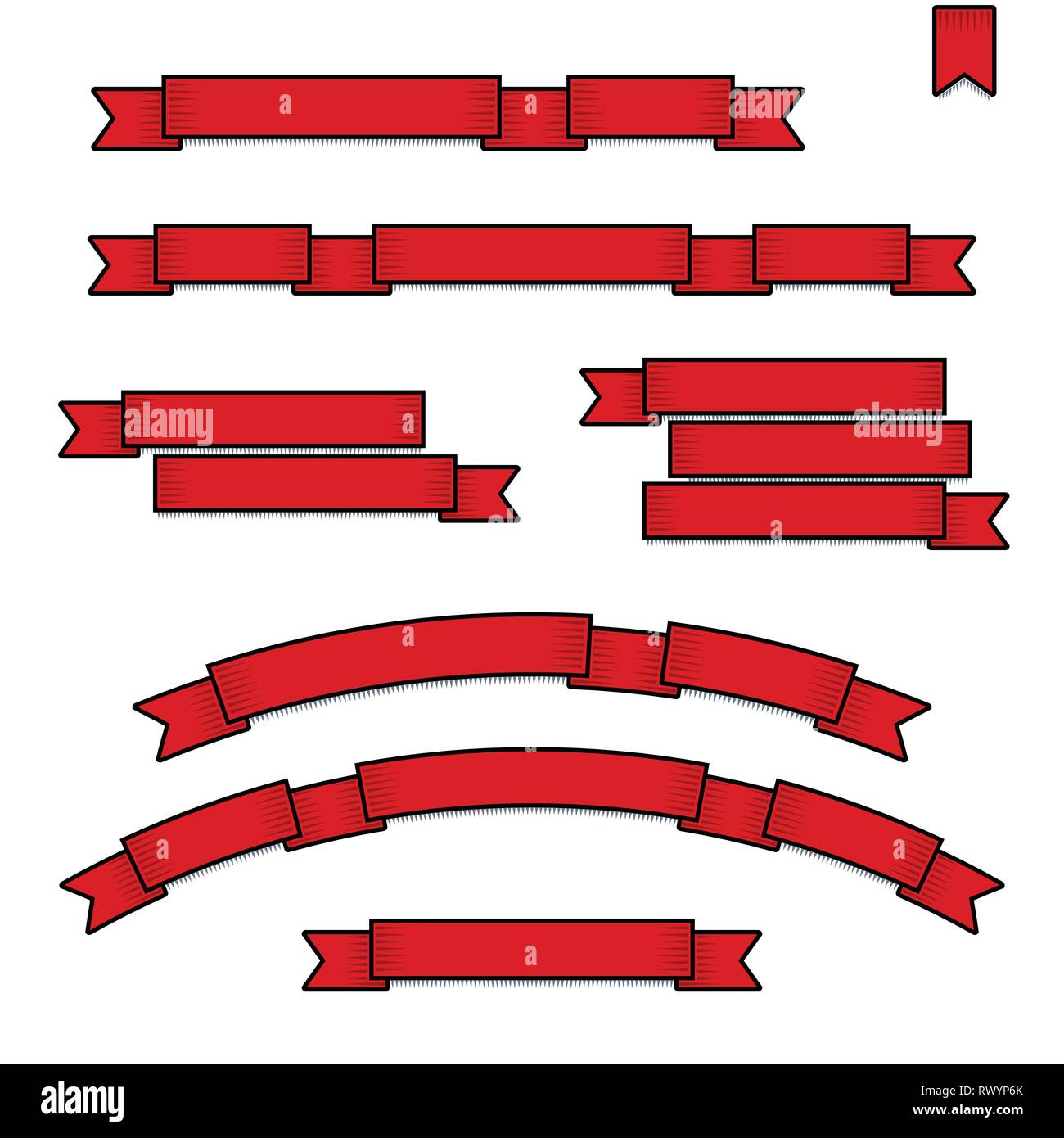 Red web ribbon banners set. Stock vector illustration for design, games ...