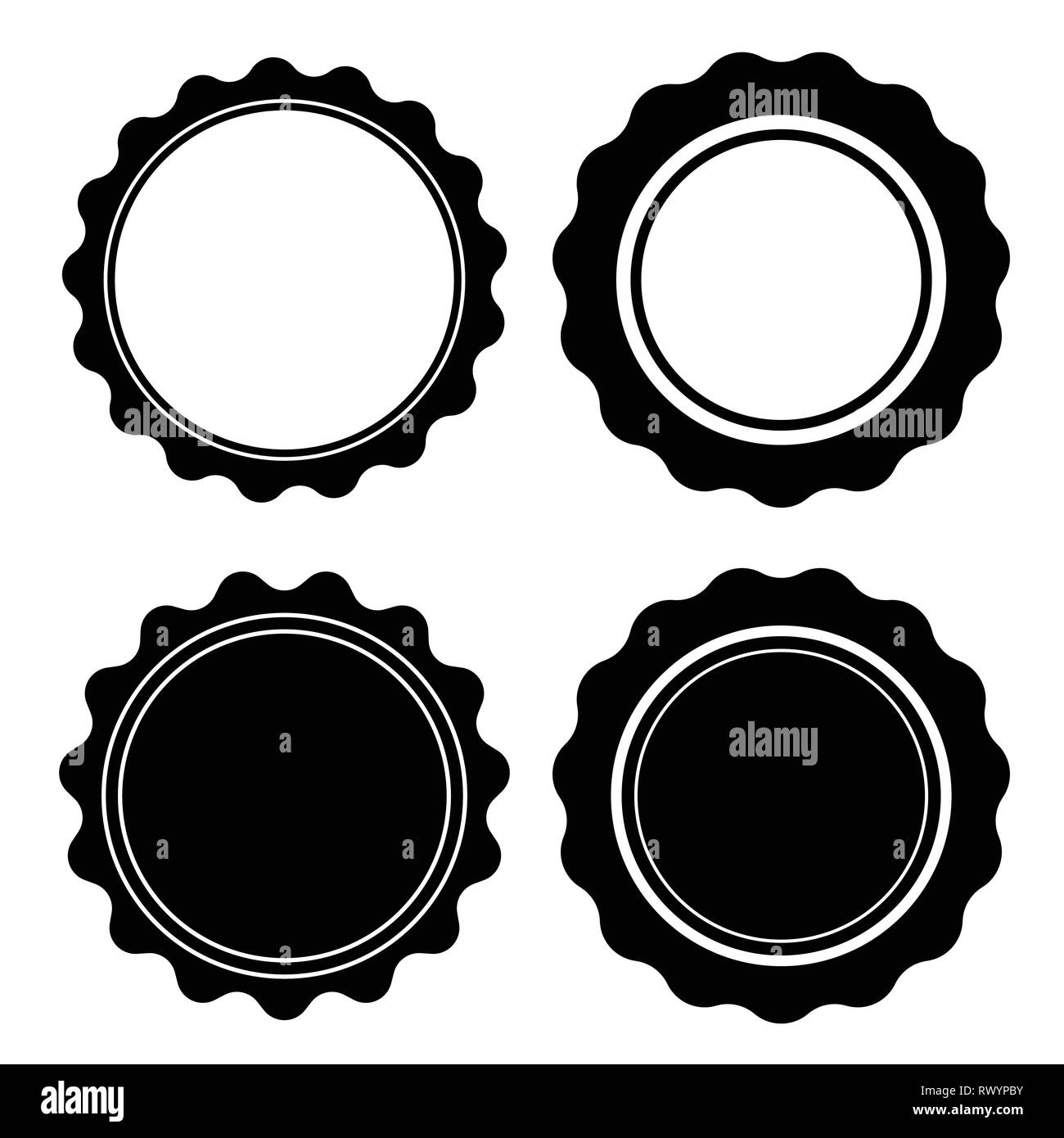 Set of empty vintage seal stamps. Black design elements Stock Vector ...