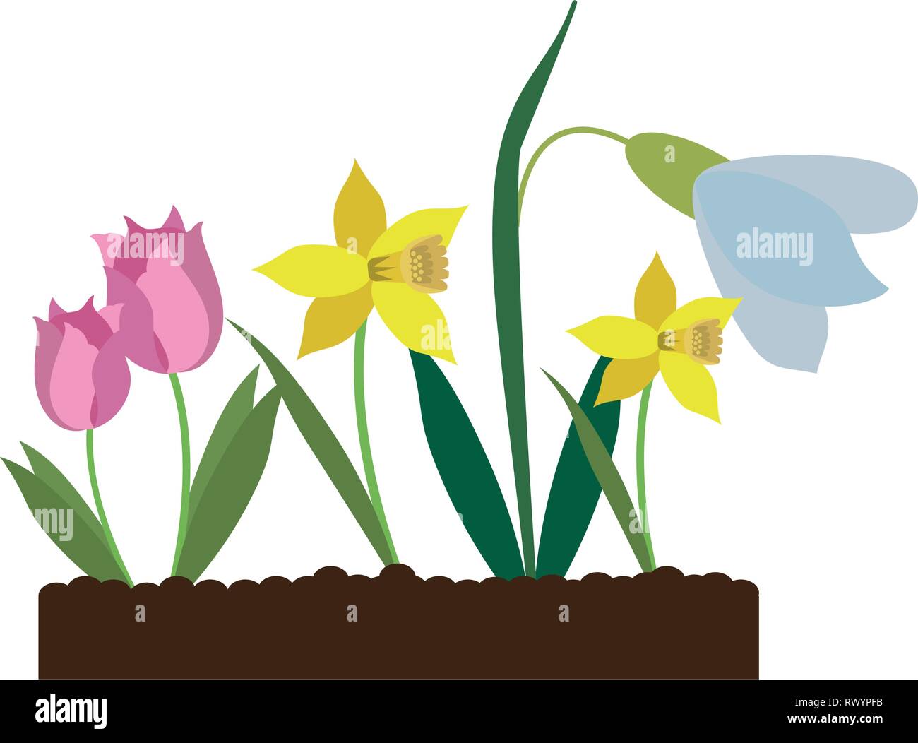 Beautiful flowers with leaves cartoon Stock Vector Image & Art - Alamy